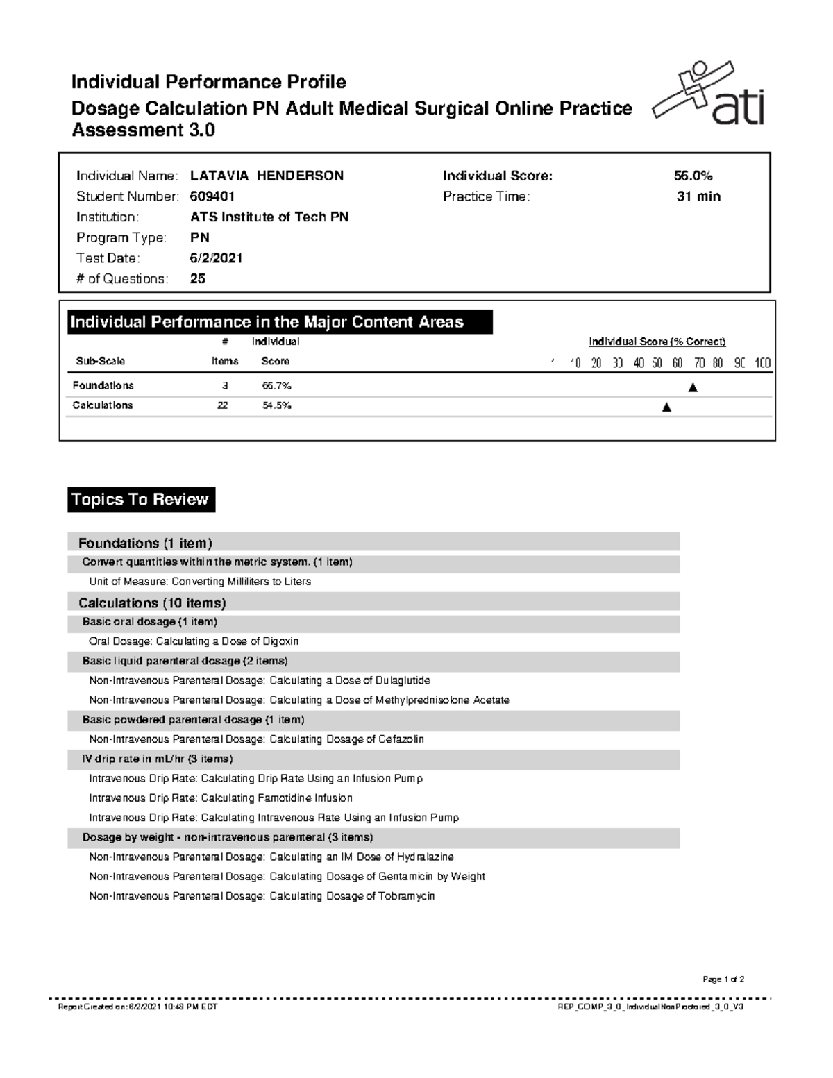 Ati Diagnostic Procedure Day 5docx Active Learning Template