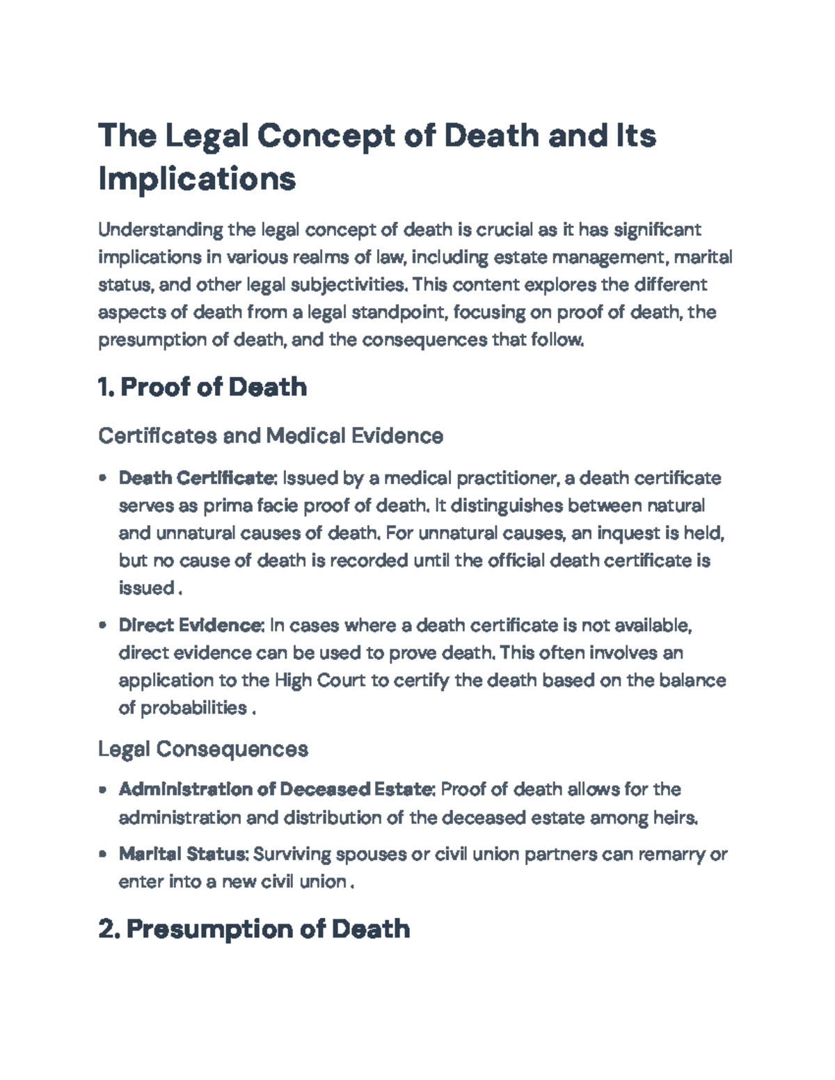 Legal Perspectives on Death: Implications for Estate & Marriage Law ...