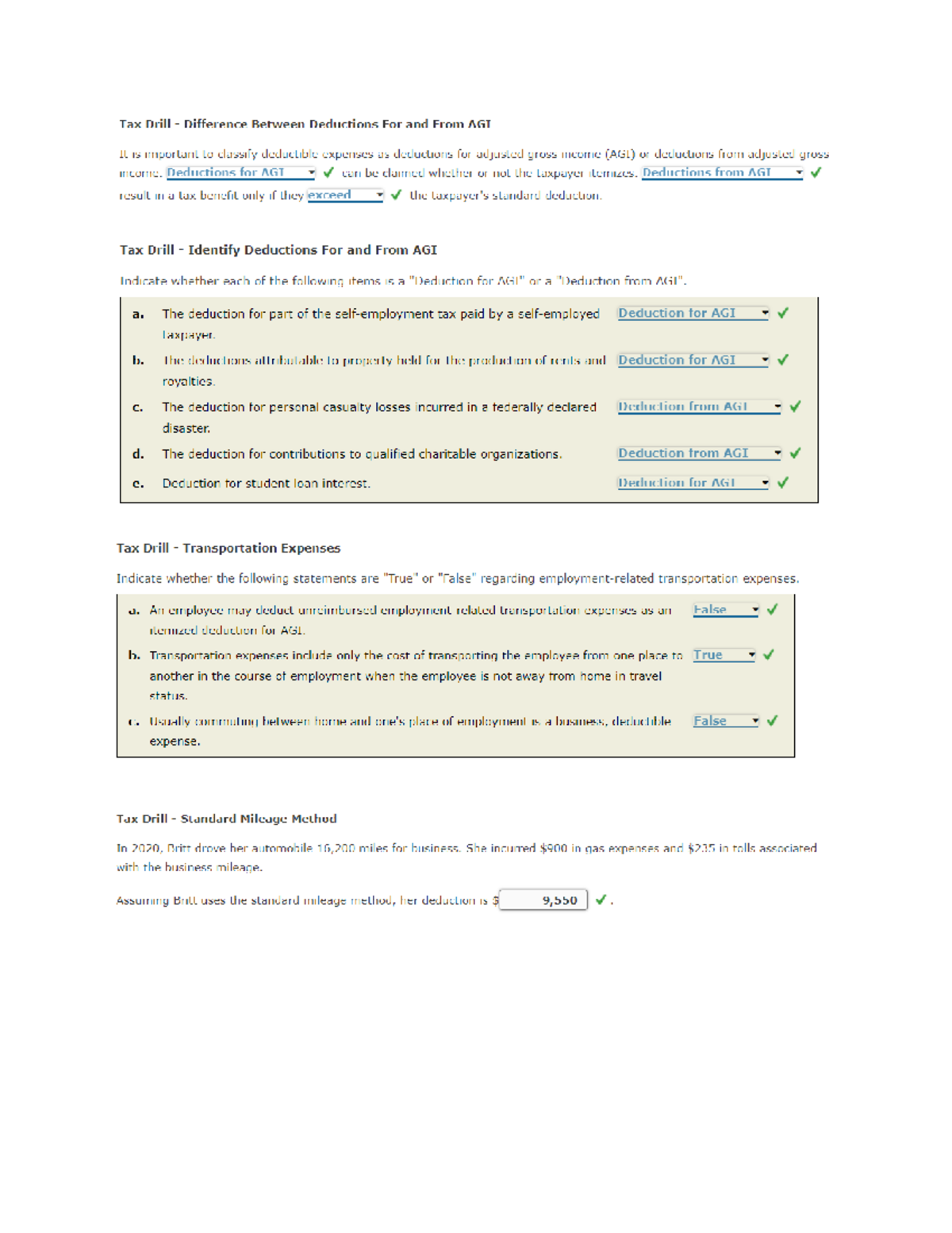 ACC 330 Tax Deductions: Differences Between For and From AGI - Studocu