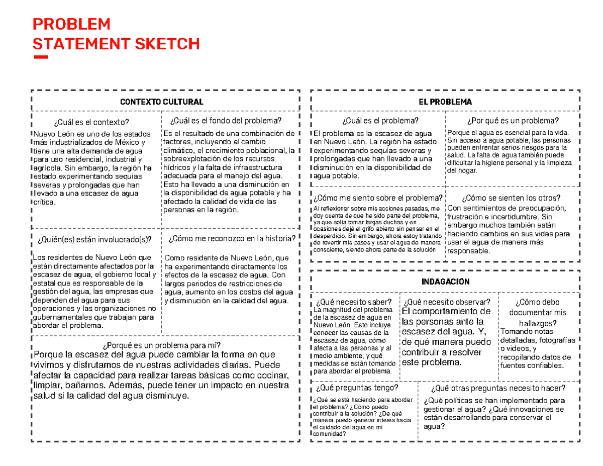 Problem Statement Sketch - PROBLEM STATEMENT SKETCH ¿Cuál es el ...