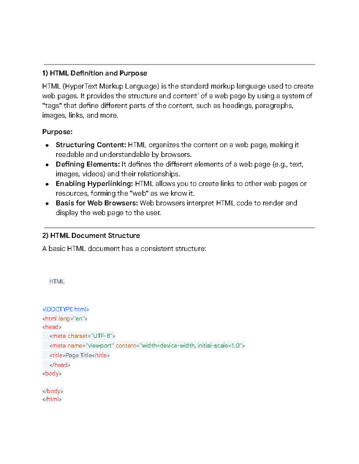 HTML Basics: Definition, Structure, and Semantic Elements - Studocu
