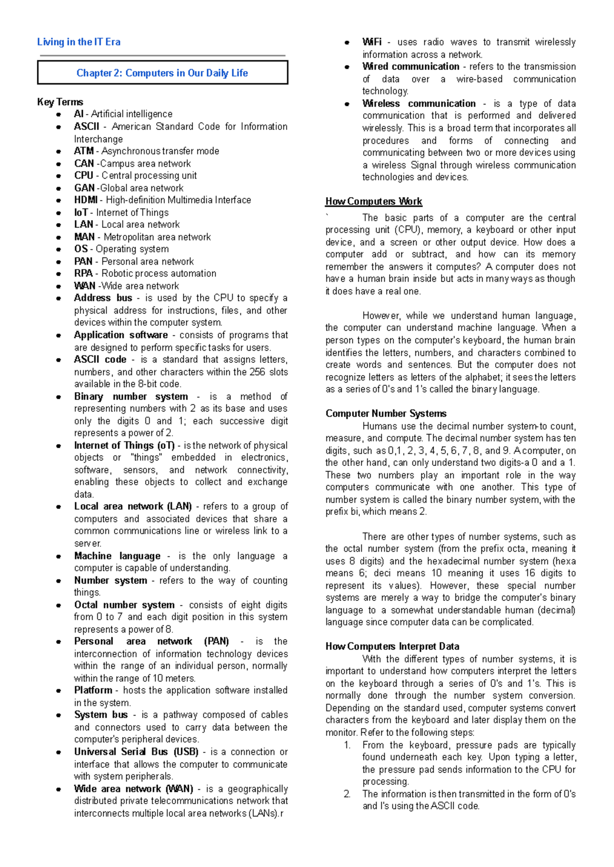 IT Era Midterm Lessons and Notes - Living in the IT Era Chapter 2 ...