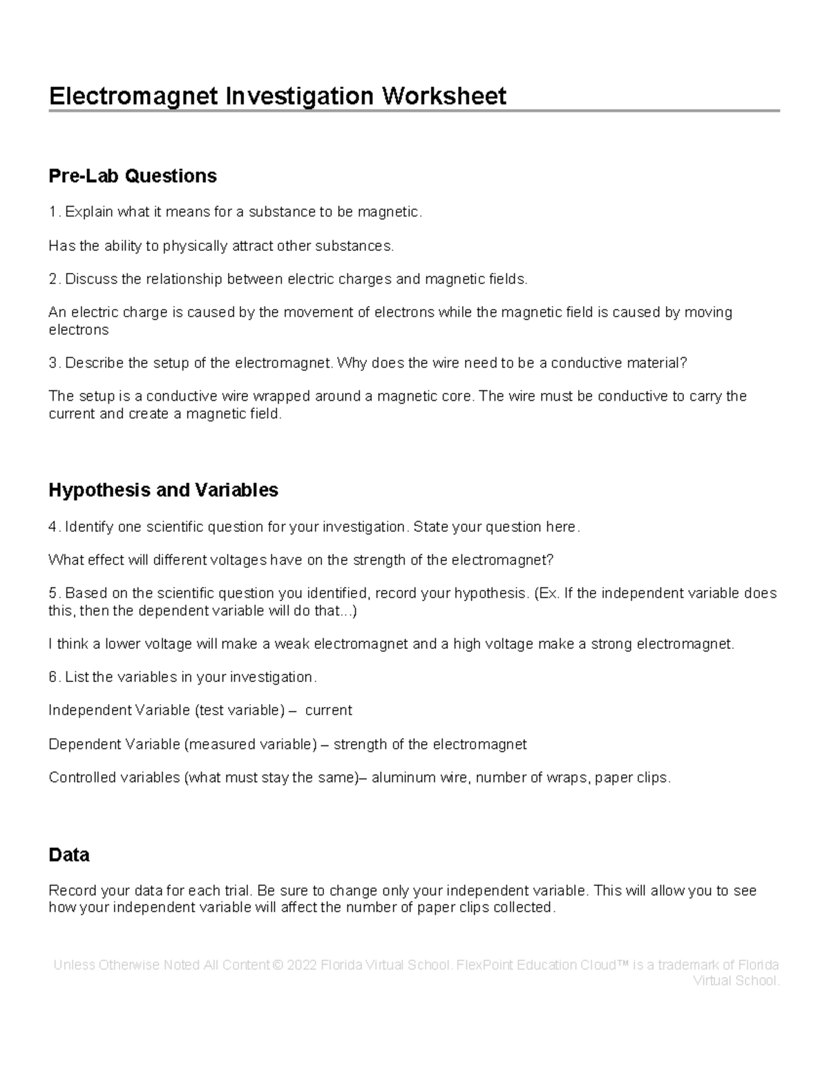 2.06 - Electromagnets - practice - Electromagnet Investigation ...
