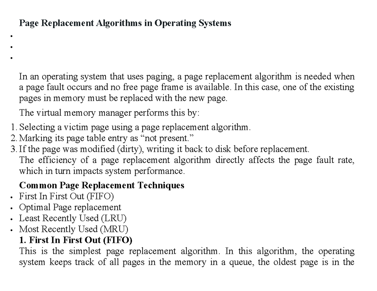 Page Replacement Algorithms in OS: FIFO, LRU, and Optimal Techniques ...