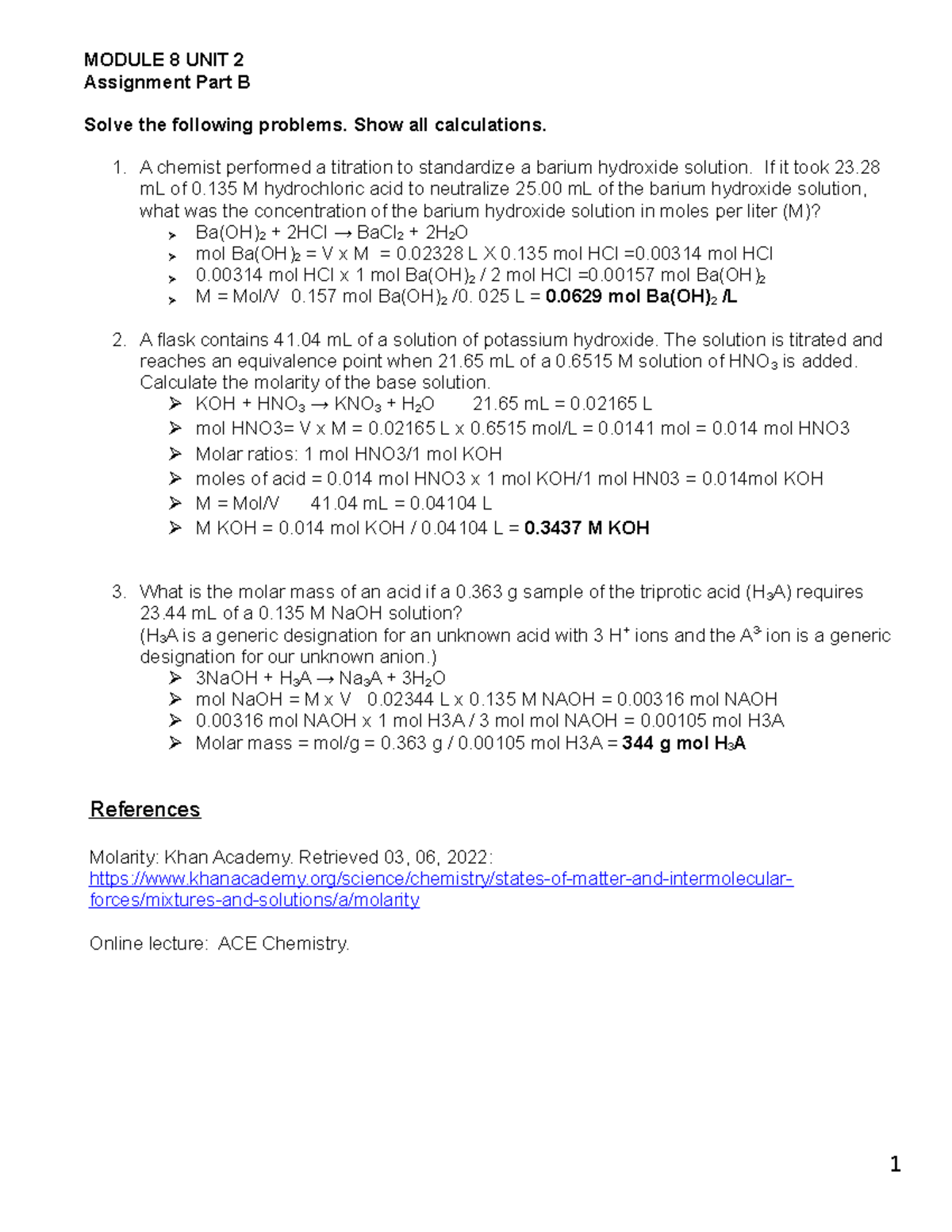 Module 8 Unit 2 Assignment B - MODULE 8 UNIT 2 Assignment Part B Solve ...