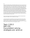 MAT-150 - Mathematics for Elementary Teachers I - Studocu