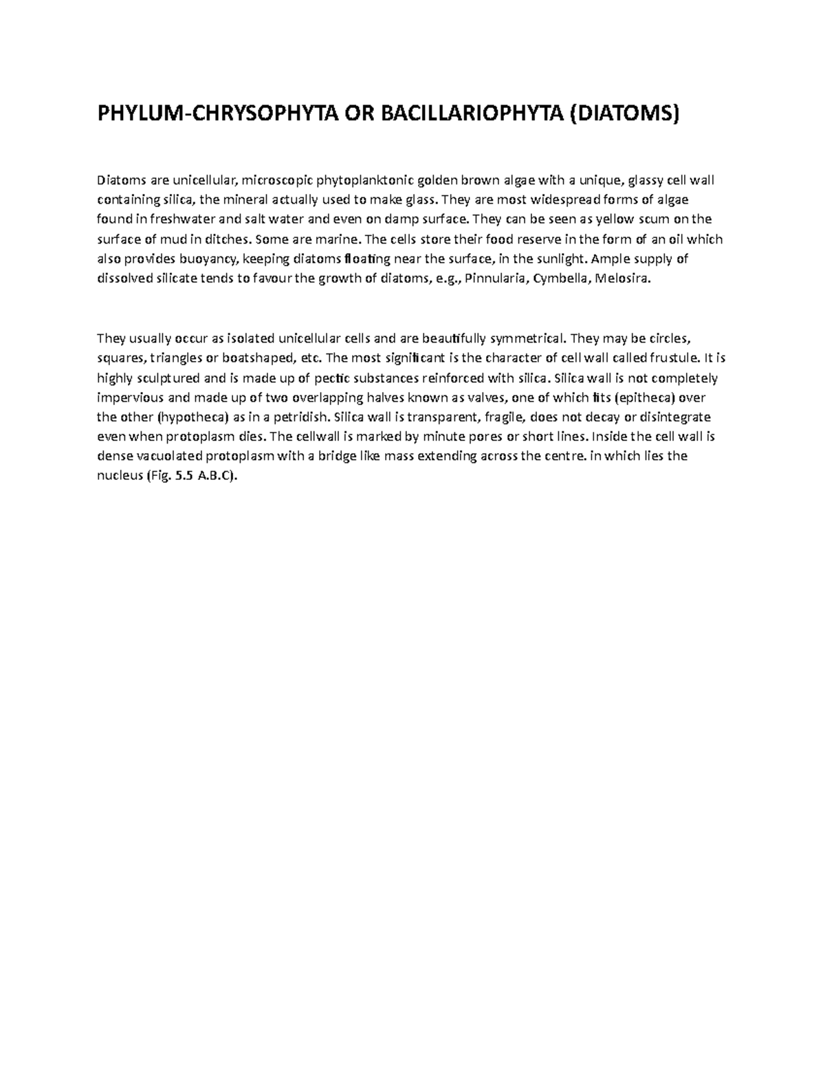 Phylum Chrysophyta or Bacillariophyta (Diatoms) Overview and Features ...