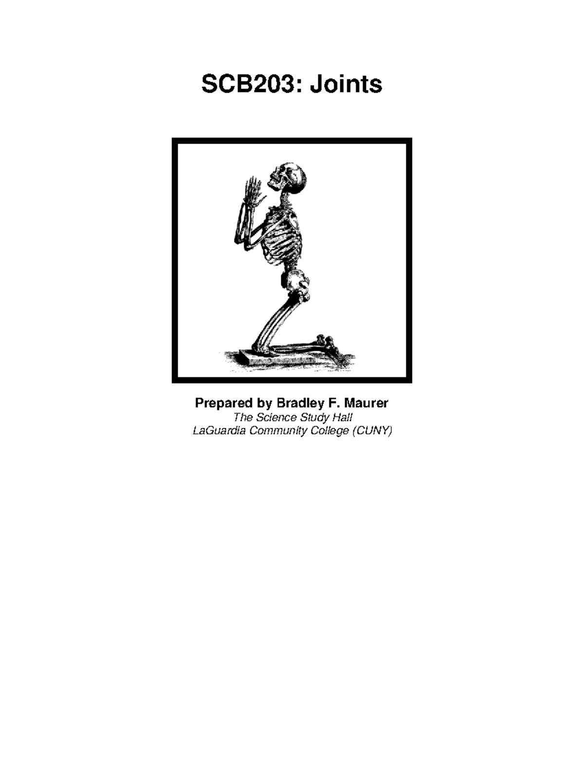 SCB203: Joints - Study Notes for Bone Practical Exam Preparation - Studocu