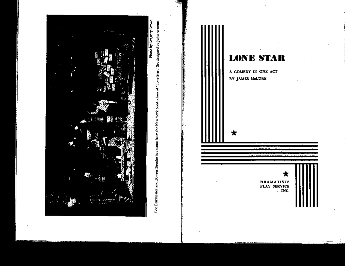LONE STAR (M1662L) - A One-Act Comedy by James McLure - Studocu