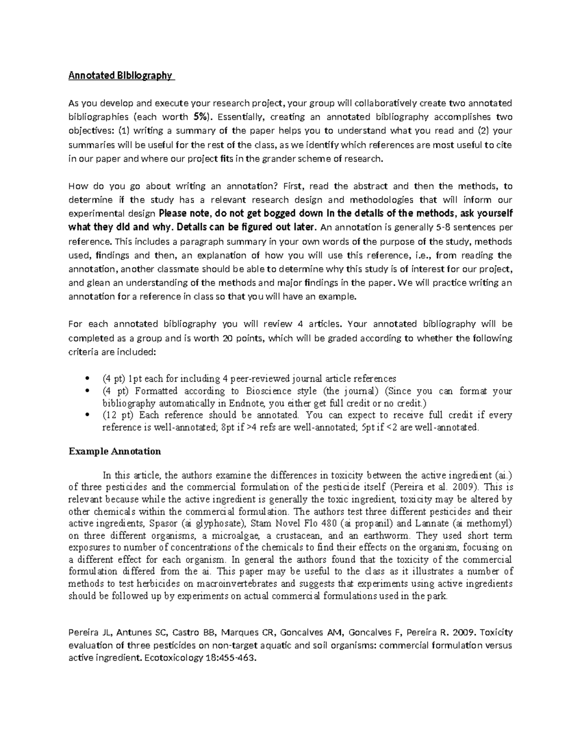 Annotated Bibliography 2: Group Project Guidelines & Criteria - Studocu