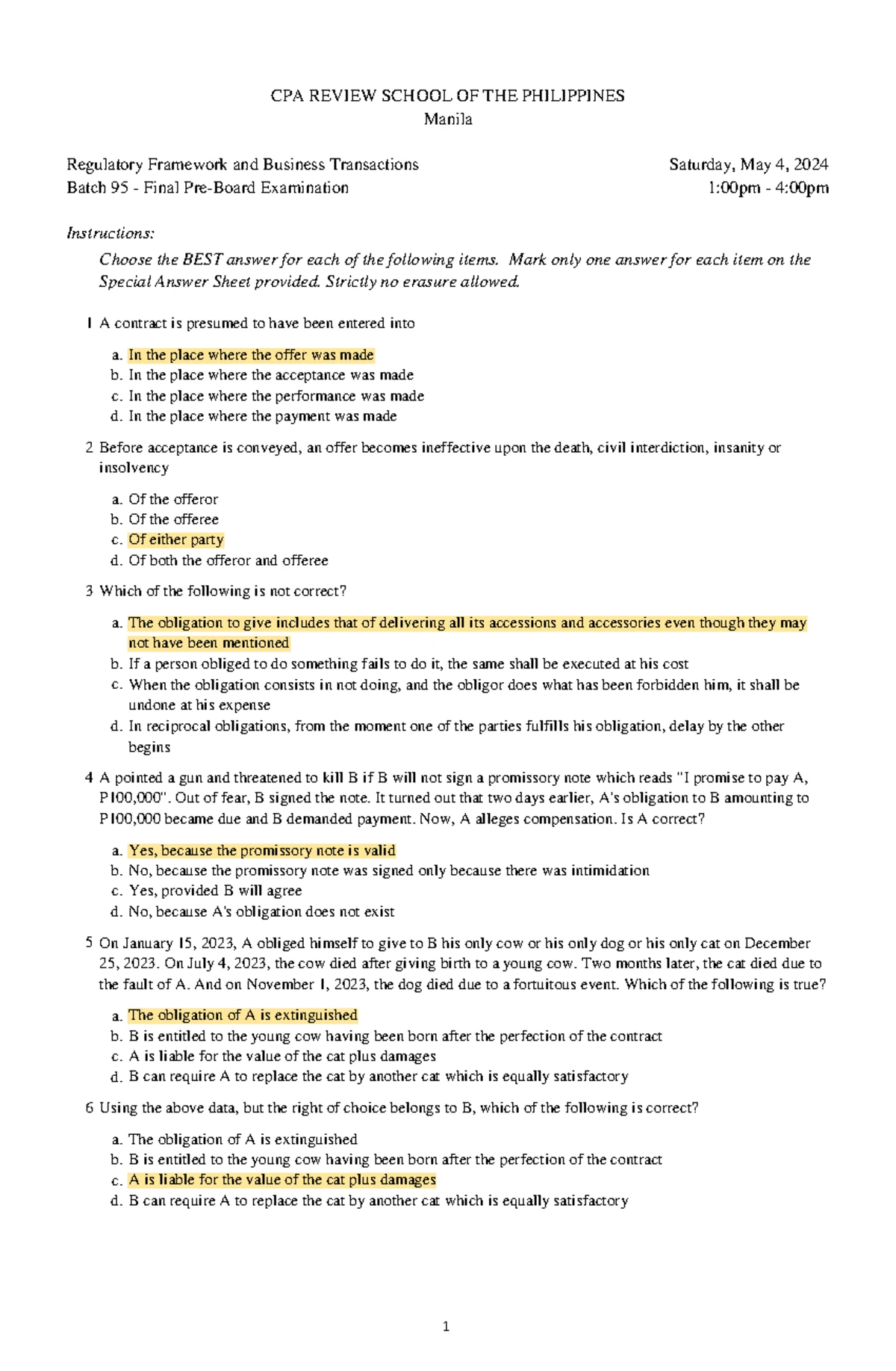 IP Code of the Philippines MCQs for Review and Practice - Studocu