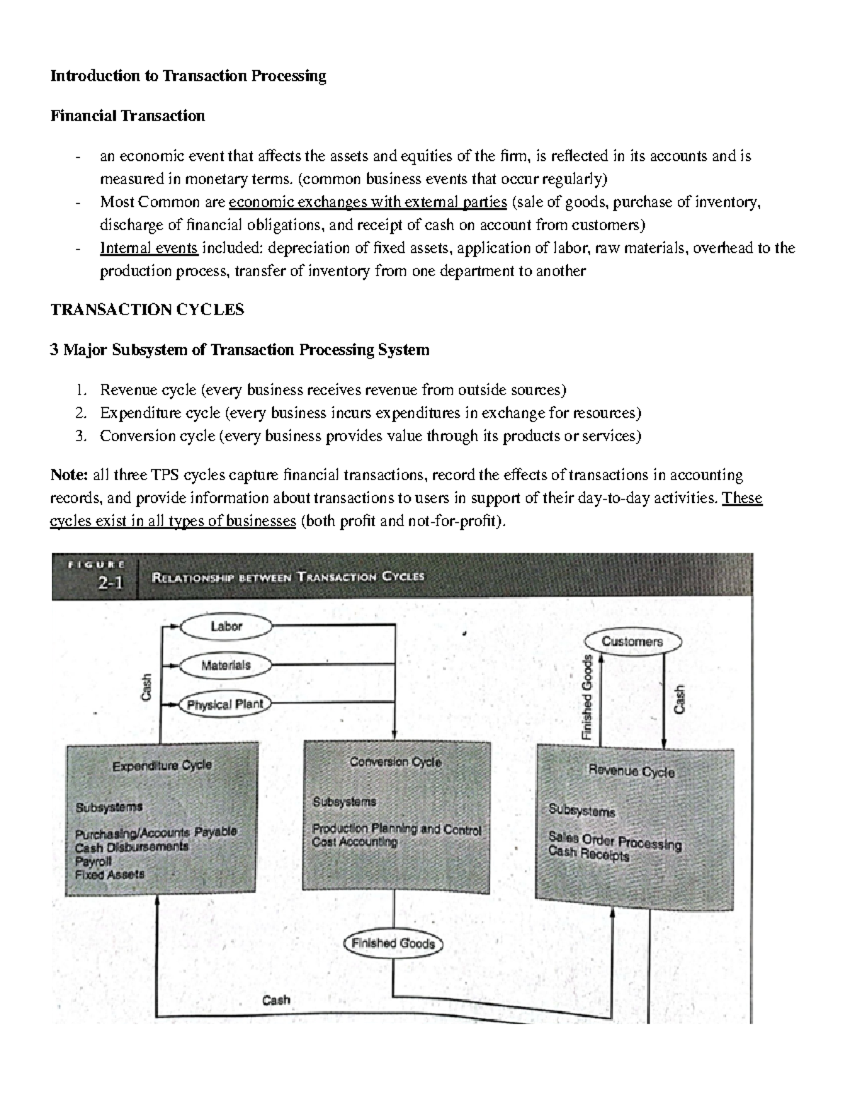 AIS Chapter 2: Introduction to Transaction Processing - Accountancy - PUP - Studocu