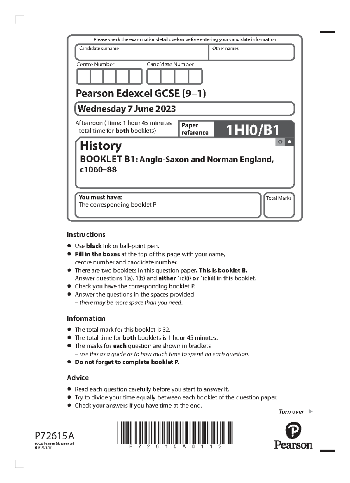 GCSE Edexcel History June 2023 Exam Paper 2 Details - Studocu