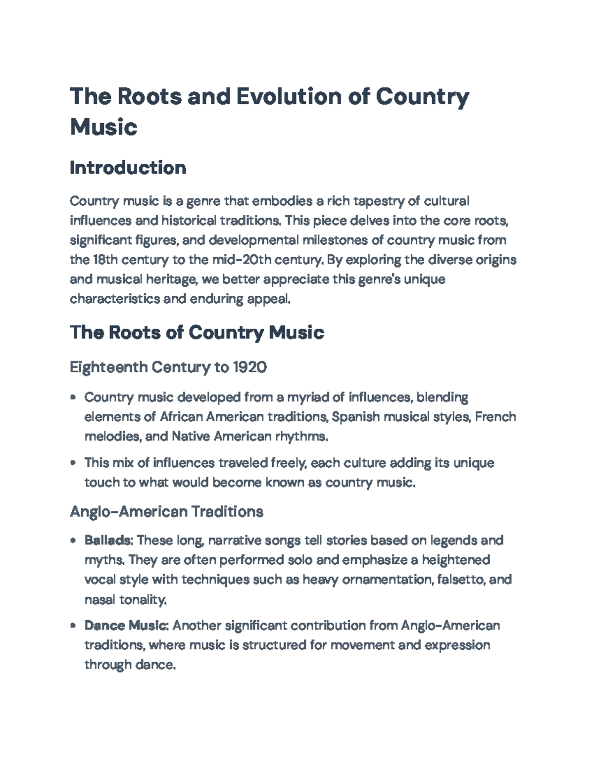 The Roots and Evolution of Country Music: A Historical Overview - The ...