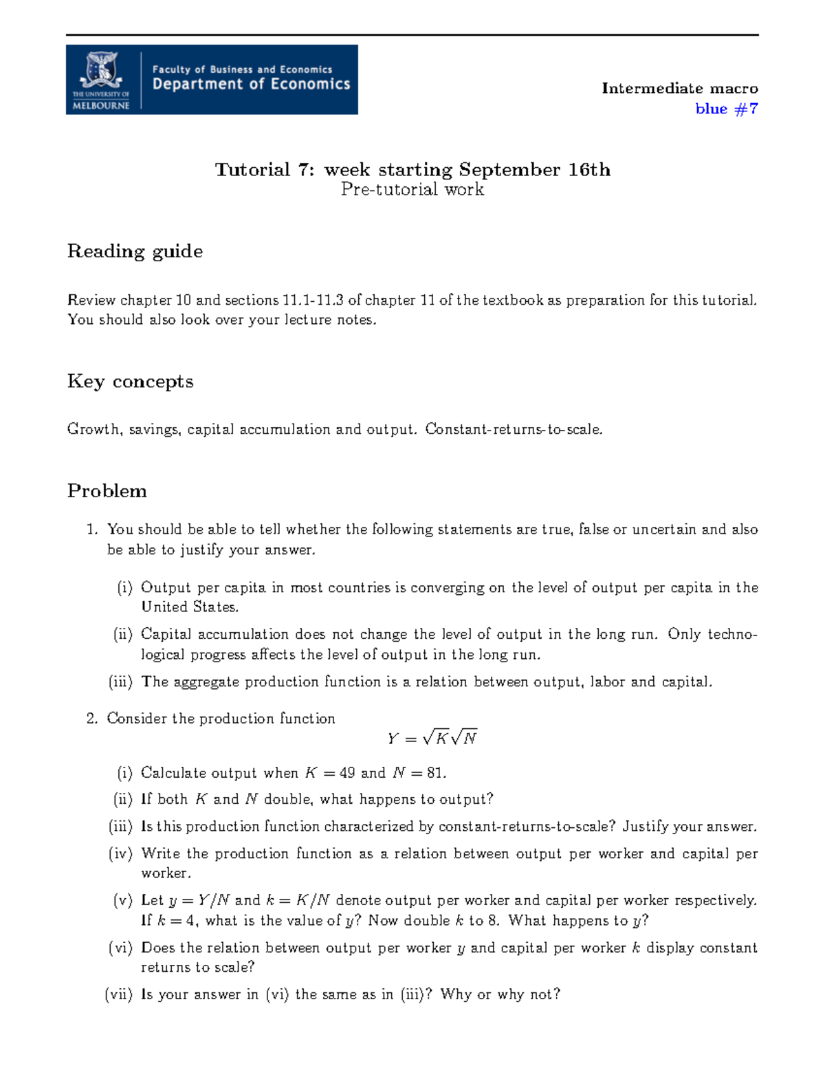 Blue7 - Intermediate macro blue # Tutorial 7: week starting September ...