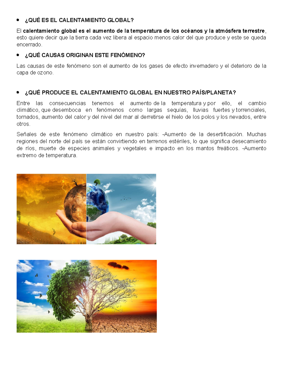 QUÉ ES EL Calentamiento Global - ¿QUÉ ES EL CALENTAMIENTO GLOBAL? El ...