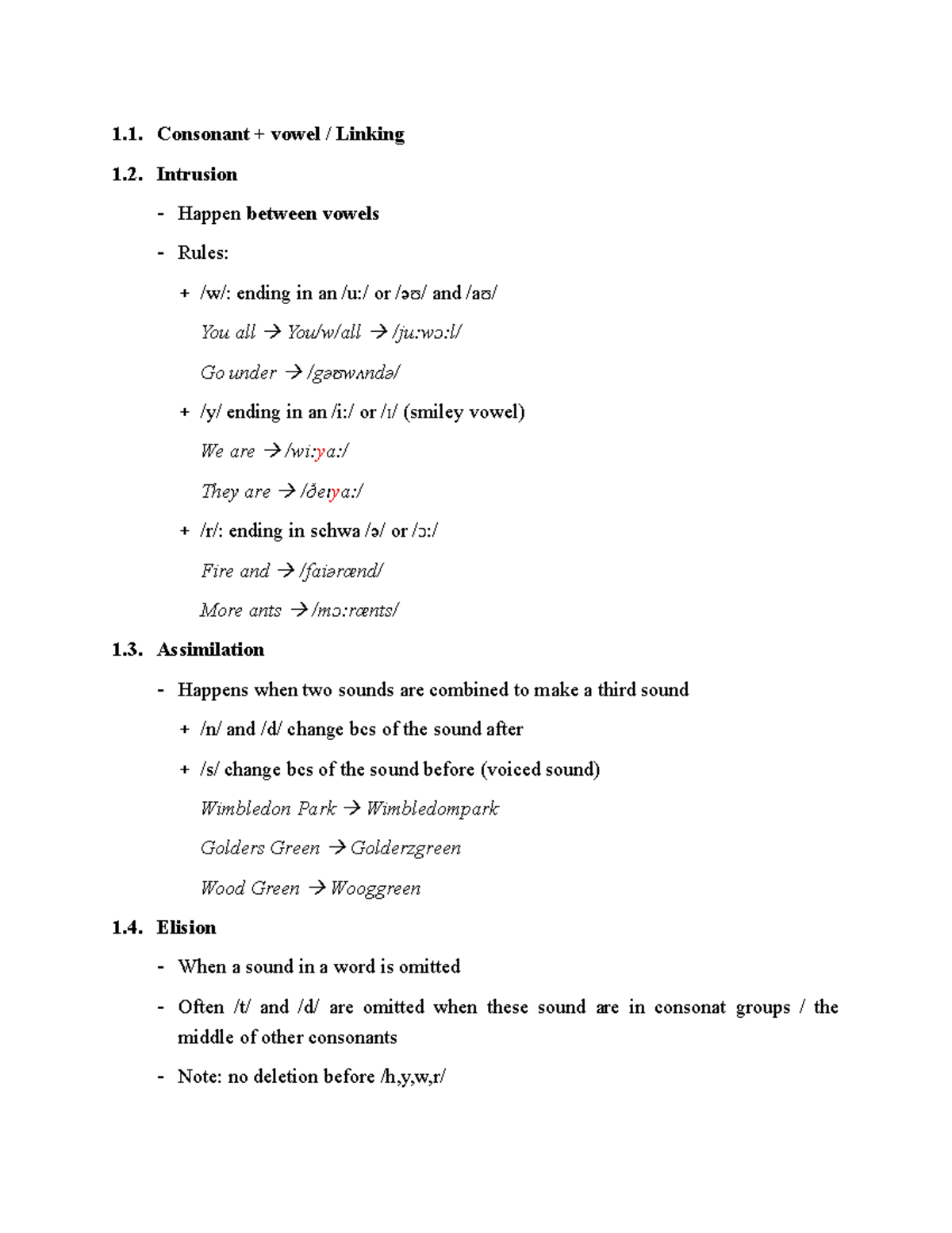 Connected Speech: Consonant-Vowel Linking & Rules - Studocu
