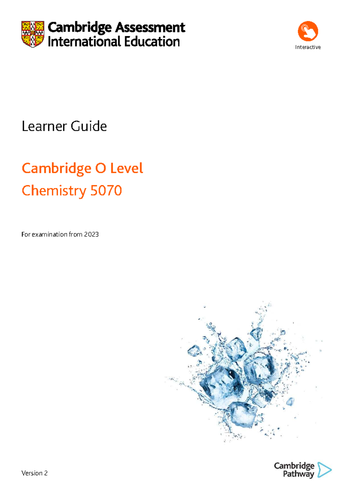 Cambridge O Level Chemistry 5070 Learner Guide for 2023 Exam - Studocu