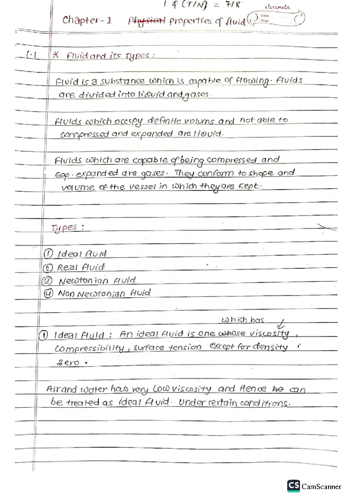 Chapter 1 (FM): Physical Properties of Fluids and Their Types - Studocu