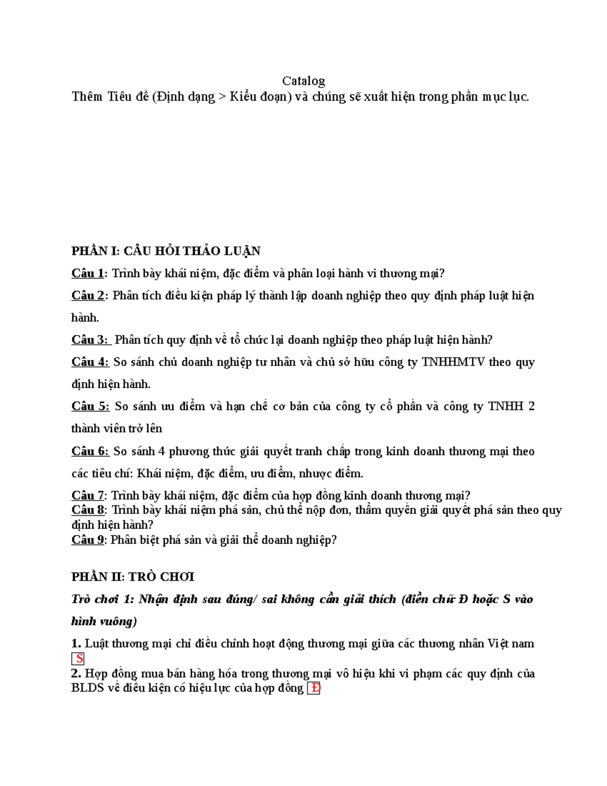 Vở BT LKT - dfghjkl; - Catalog Thêm Tiêu đ ề (Đ nh d ng > Ki u đo n) và chúng sị ạ ể ạ ẽ xu t hi ...