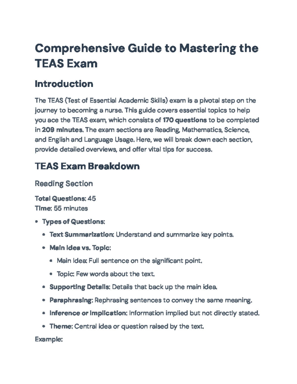 Comprehensive Guide to Mastering the TEAS Exam - Strategies & Tips ...