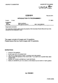 COS1511 - Unisa - Introduction to Programming I - Studocu