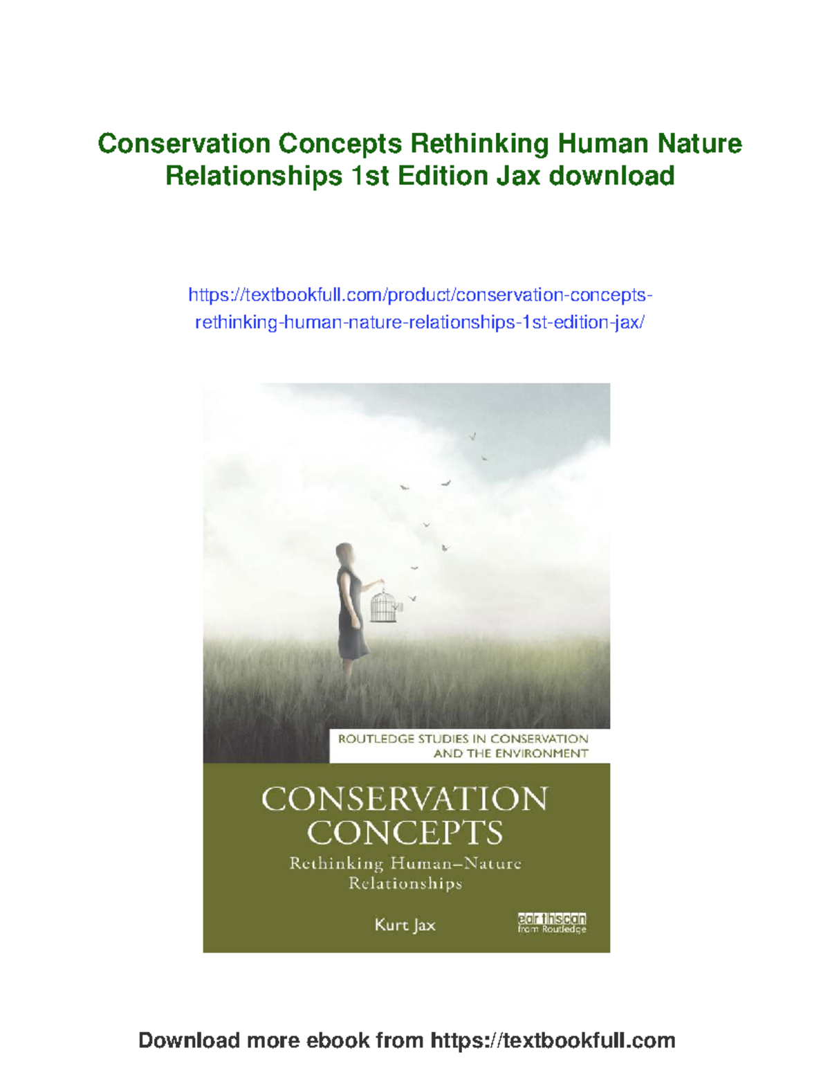 Conservation Concepts: Rethinking Human-Nature Relationships (1st Ed ...