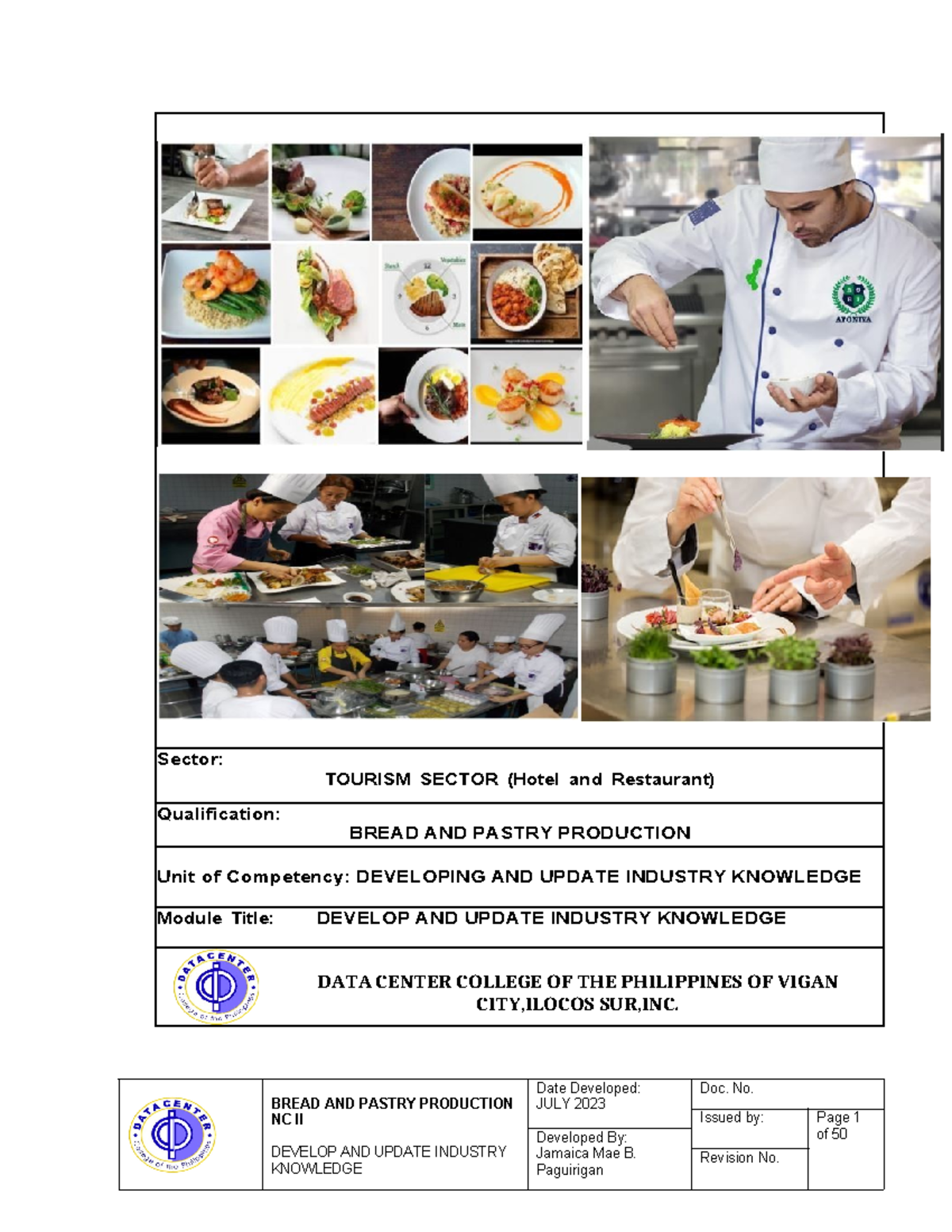 CBLM 1: Developing & Updating Industry Knowledge in Bread & Pastry ...