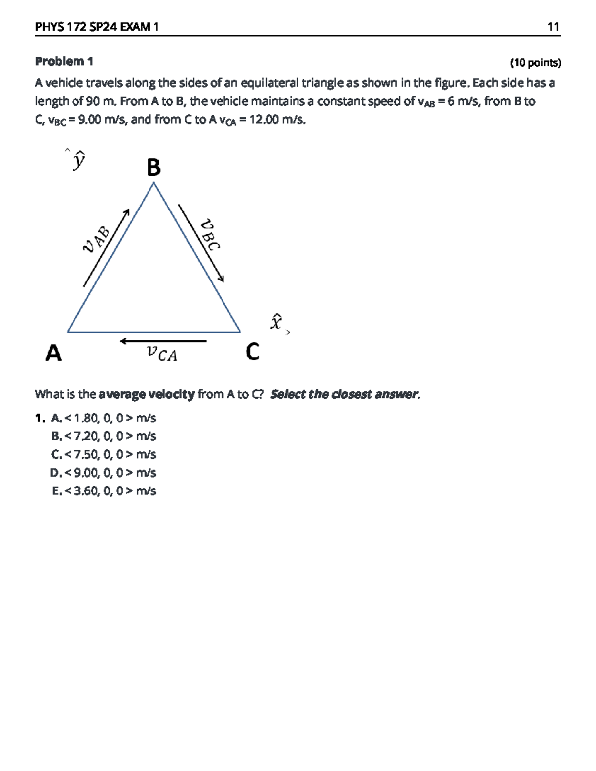 PHYS 172 SP24 Exam 1 Comprehensive Problem Set - Studocu