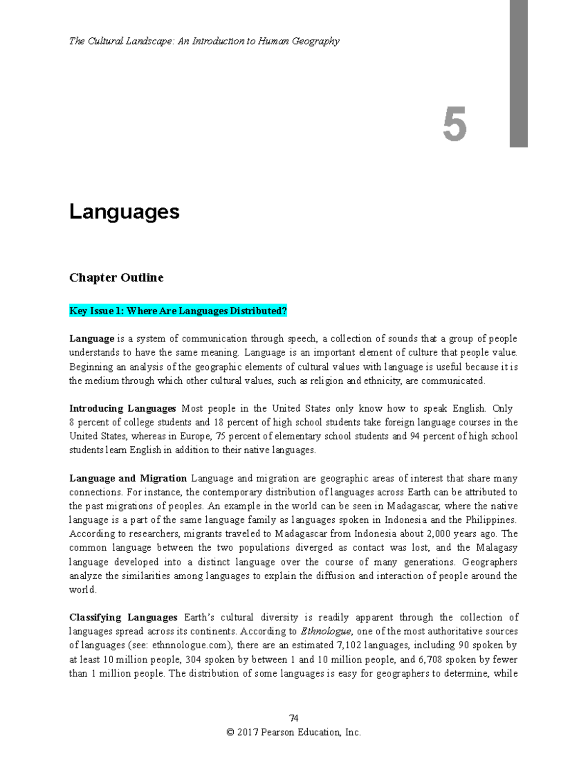 Chapter 5: Languages in The Cultural Landscape (LN) - Studocu