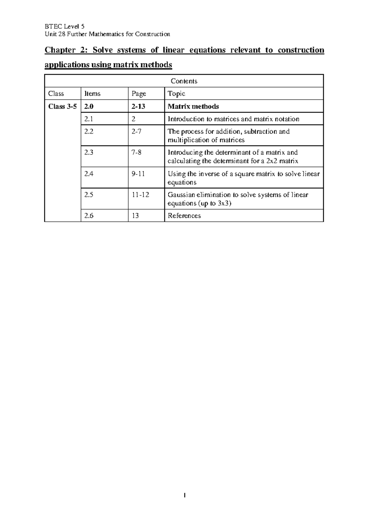 BTEC Level 5 Unit 28 Further Mathematics for Construction Chapter 2 ...