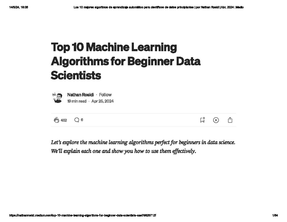 11Algoritmos IA para Datascients - 18:08 Los 10 mejores algoritmos de ...
