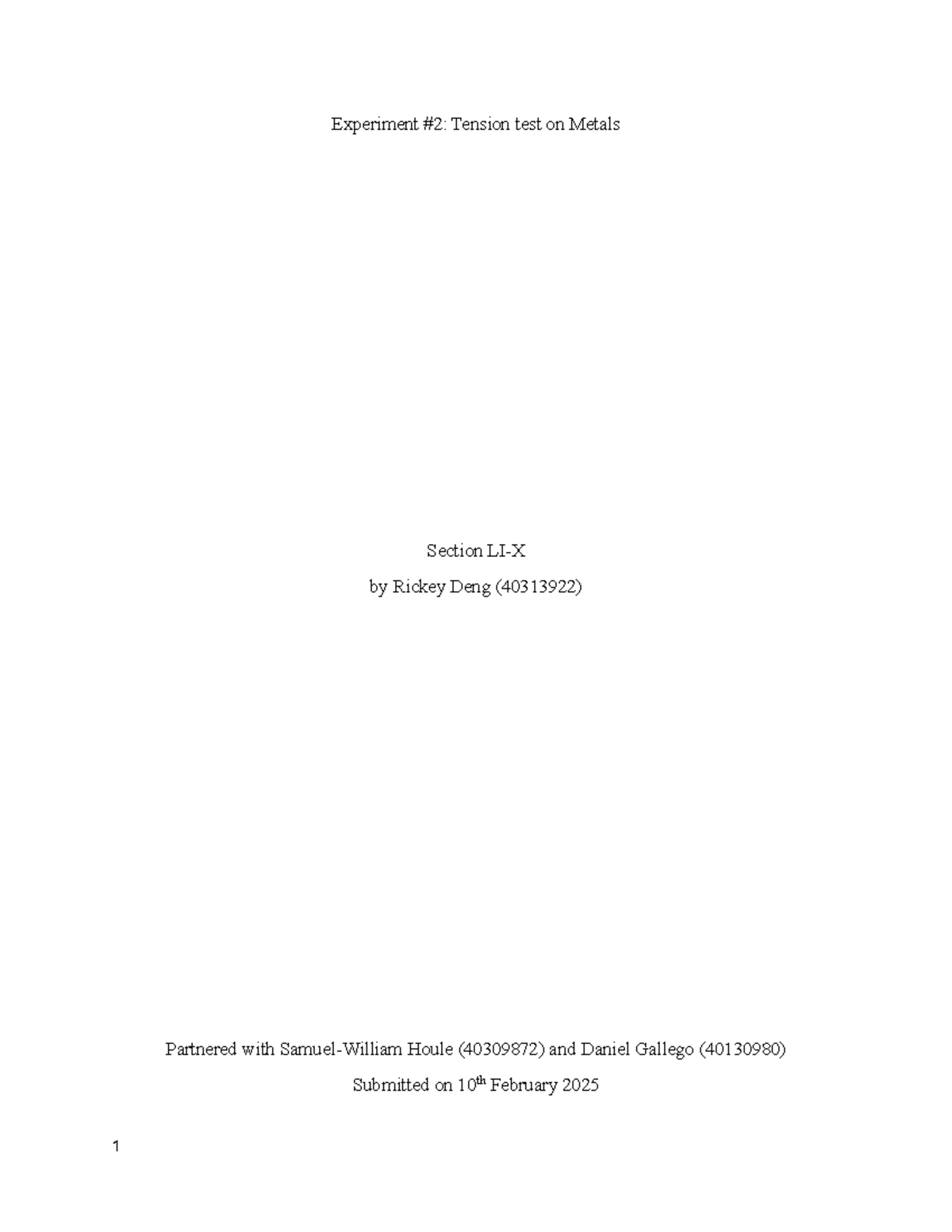 ENGR 244 Lab 2 Report: Tension Testing of Steel and Aluminum - Studocu