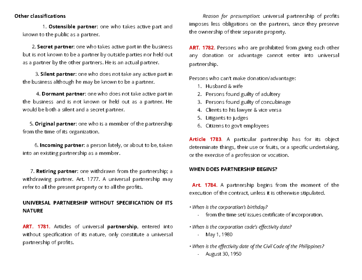 Bus Law W2 - The new business law note - Other classifications 1 ...
