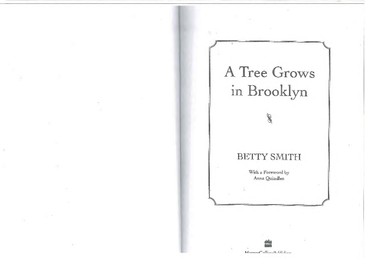 A Tree Growa in Brooklyn Chapters 1 2 3 - A Tree Grows in Brooklyn ...