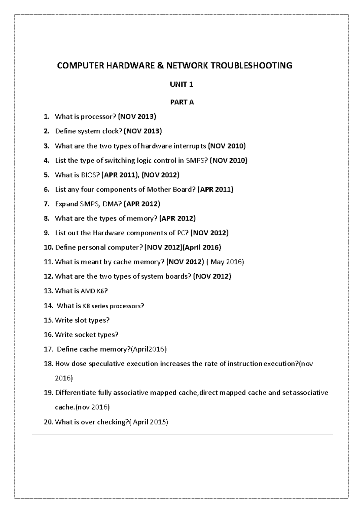 HW(IQ) - Computer Hardware Question Bank and Preparation Notes ...