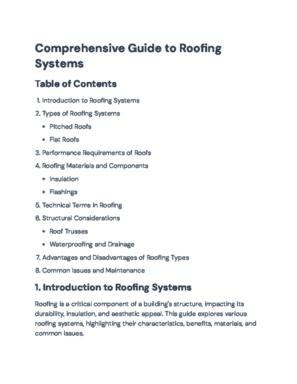 Comprehensive Guide to Roofing Systems and Materials - Comprehensive ...