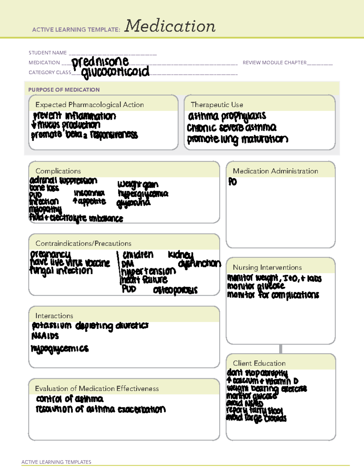 ATI Medication Template - Medication Review Module Notes - Studocu