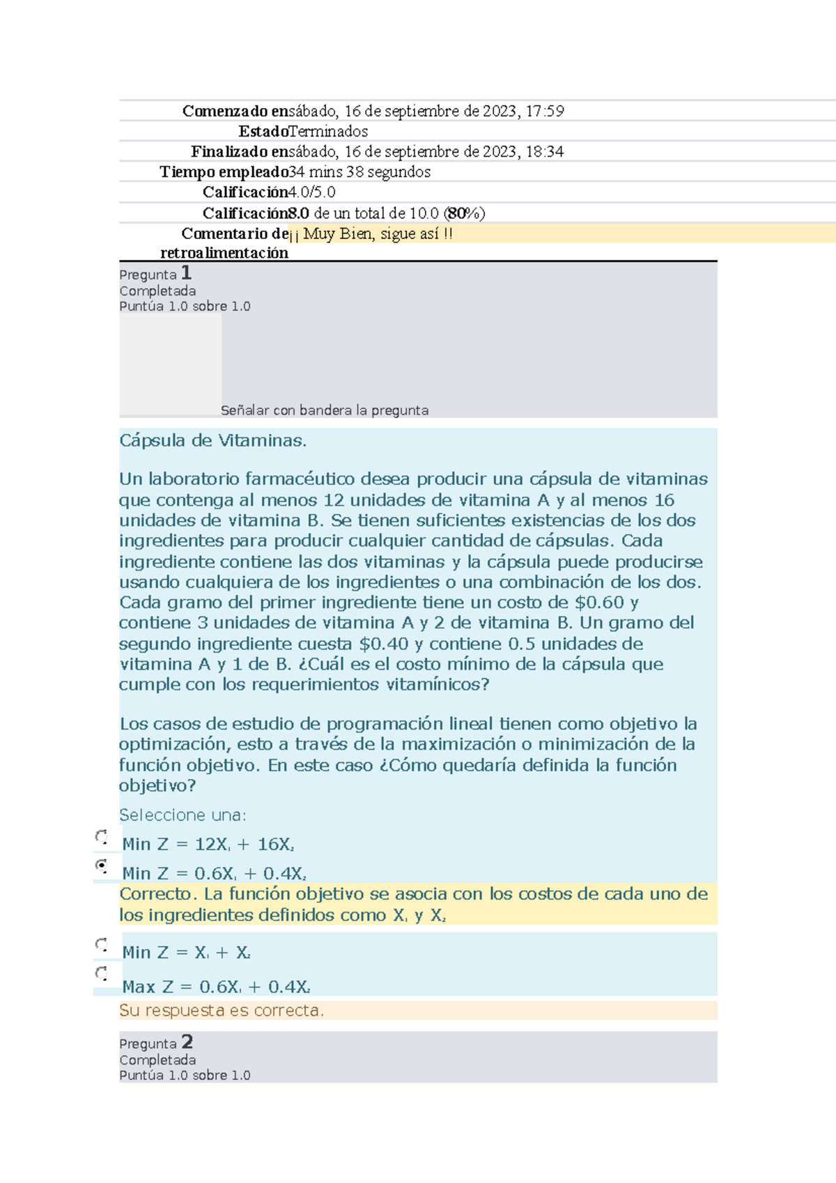 Caso de Estudio de Programación Lineal - Autocalificable Semana 2 - Studocu