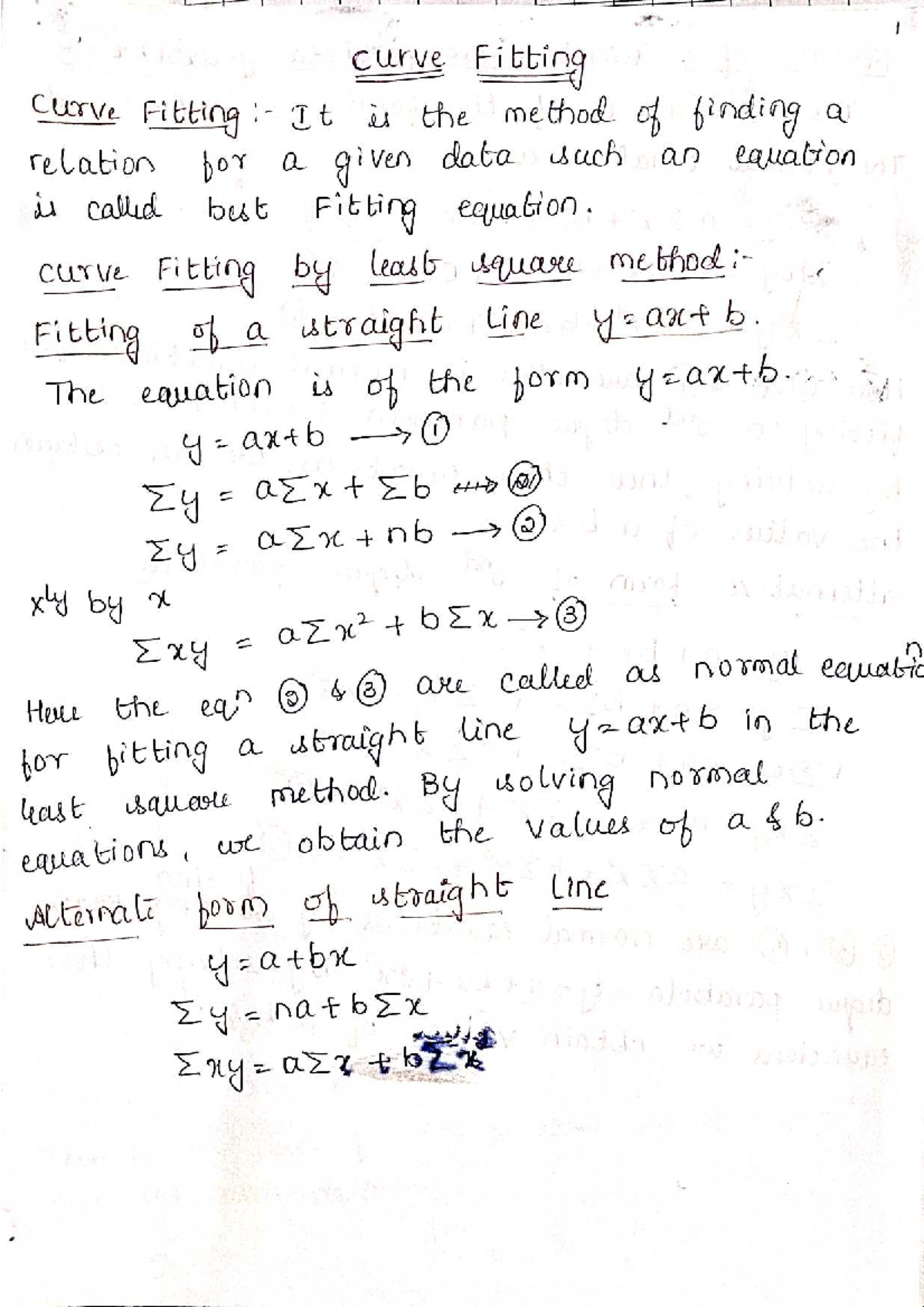 Curve Fitting and Regression Analysis: Methods and Applications - Studocu