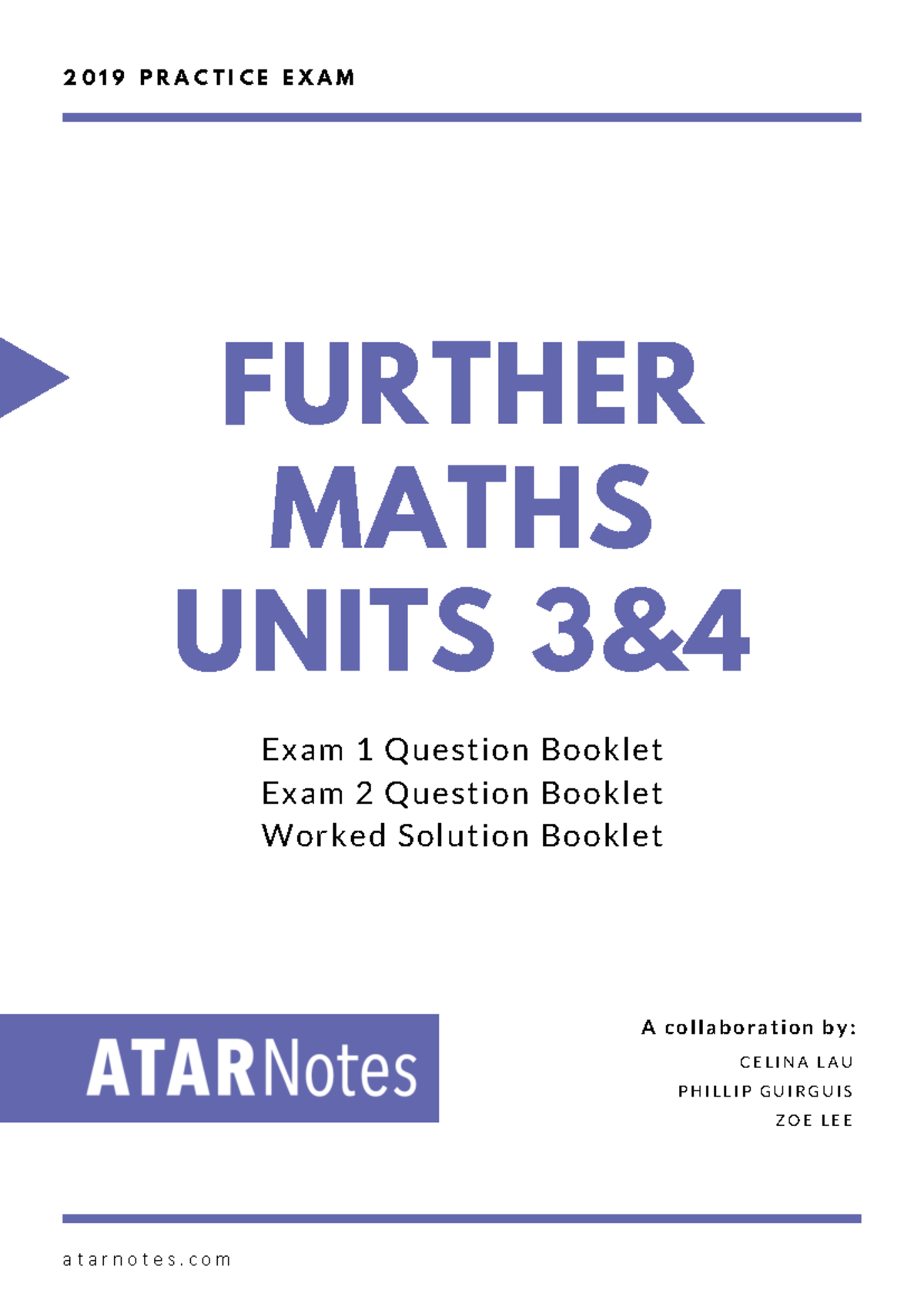 VCE Further Maths Exam - Multiple Choice - 2 0 1 9 P R A C T I C E E X ...