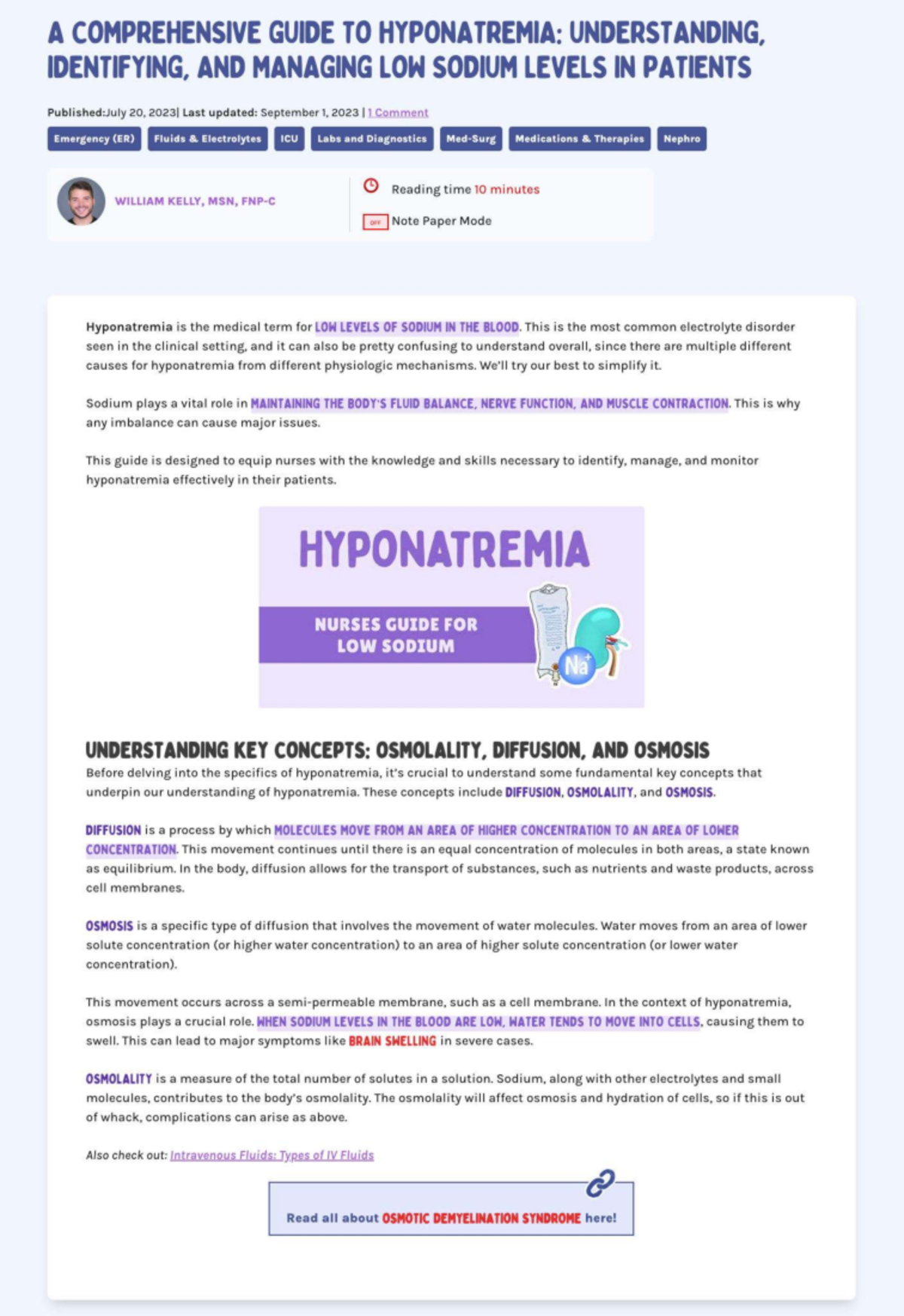 Hyponatremia Management: A Comprehensive Guide for Nurses (NUR 101 ...