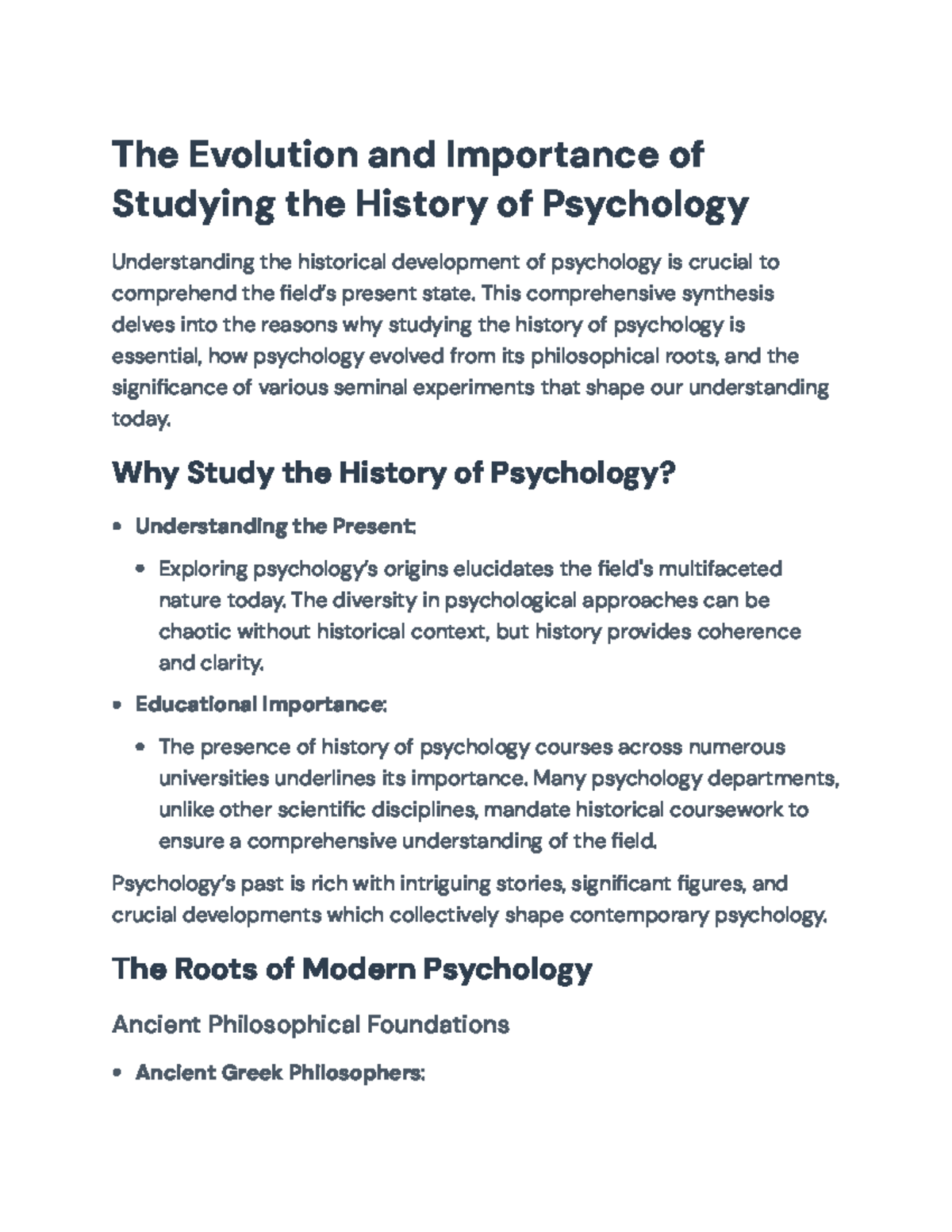History of Psychology: Evolution, Significance, and Seminal Experiments ...