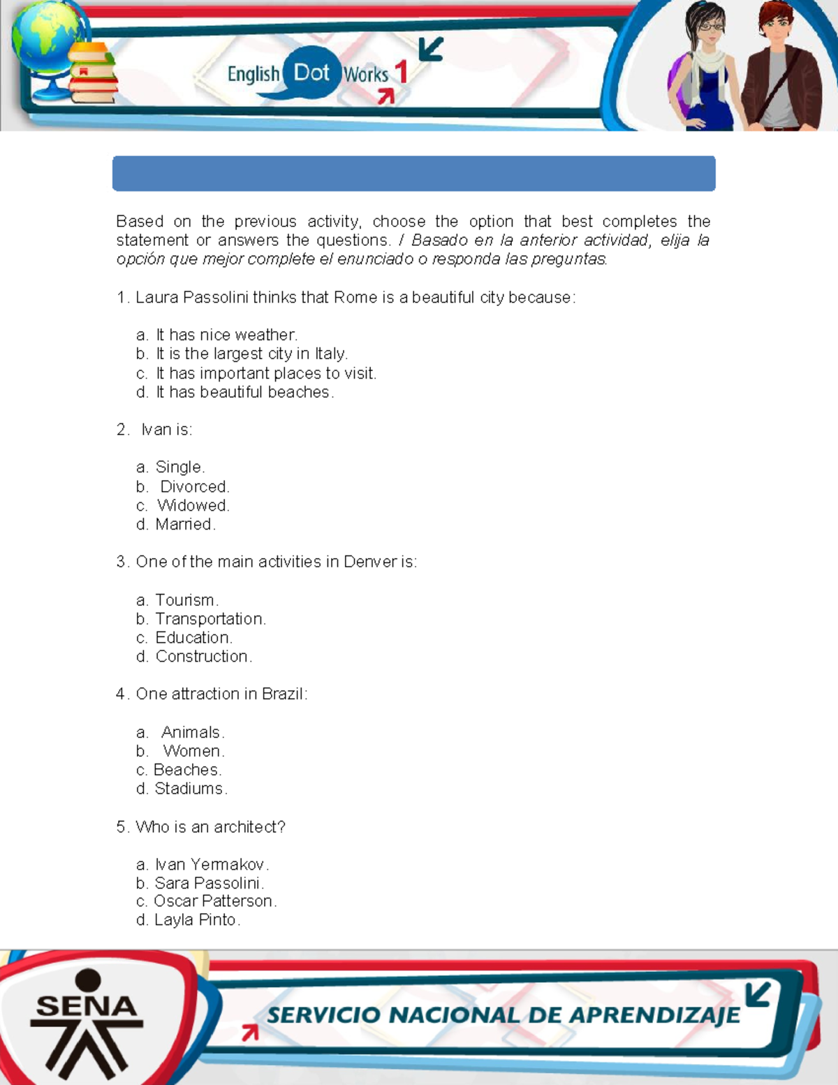 Vdocs - Actividad 1 - Comprehension / Comprensión Based on the previous ...