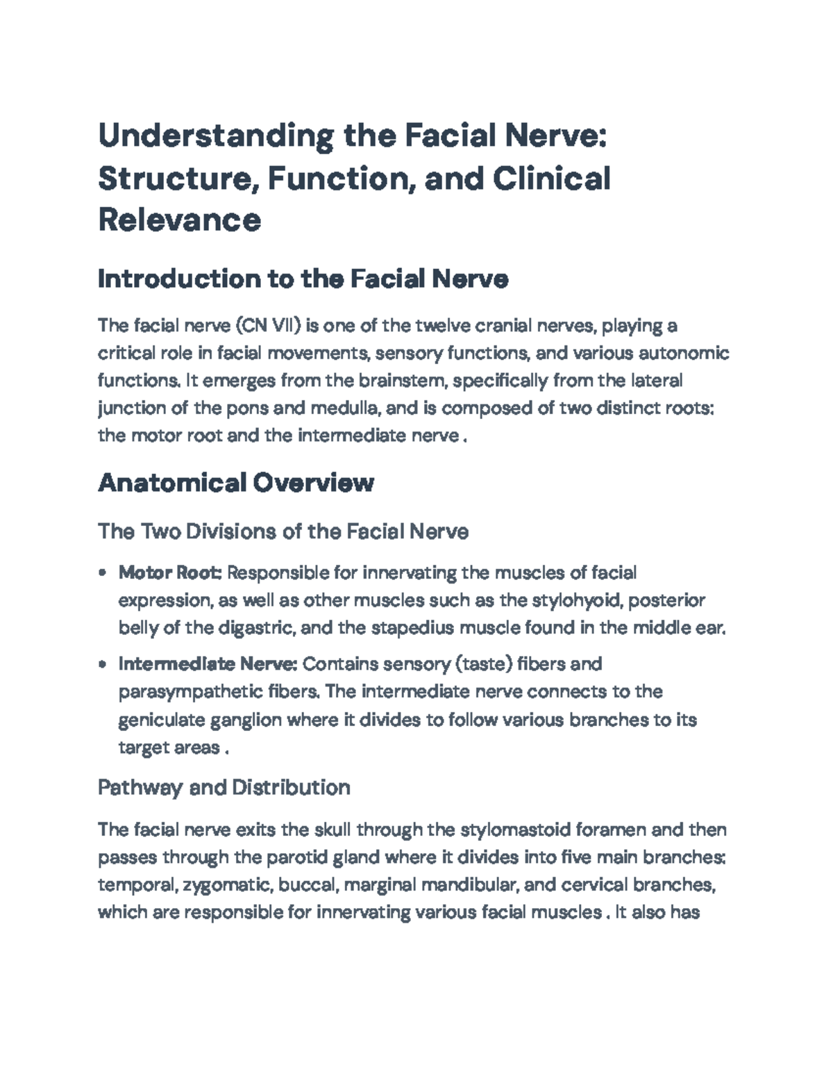 Facial Nerve (CN VII): Structure, Function & Clinical Significance ...