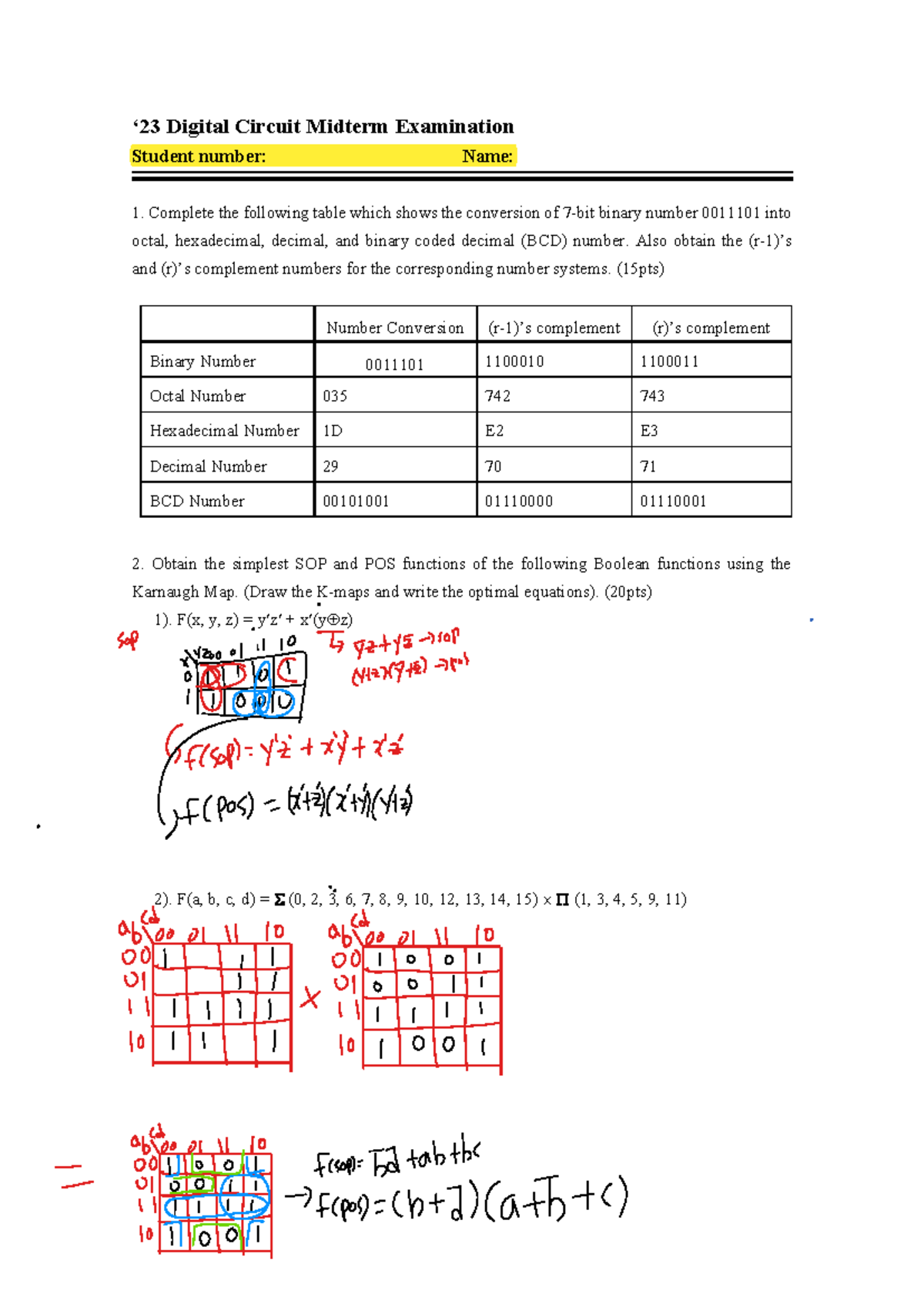 MID23 - Digital Circuit Midterm Exam Study Guide - Studocu