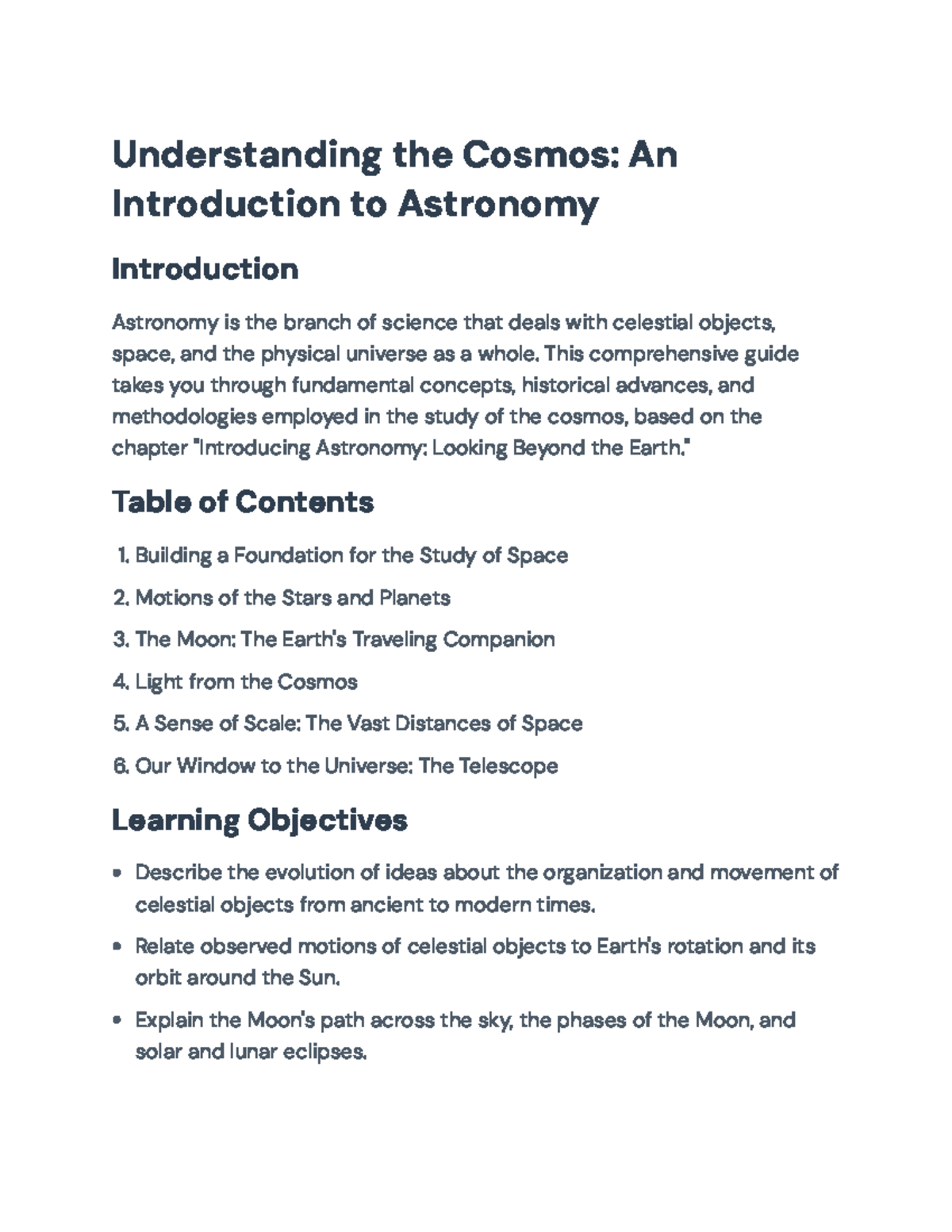 Intro to Astronomy: Understanding Celestial Objects and Space (ASTR 101 ...