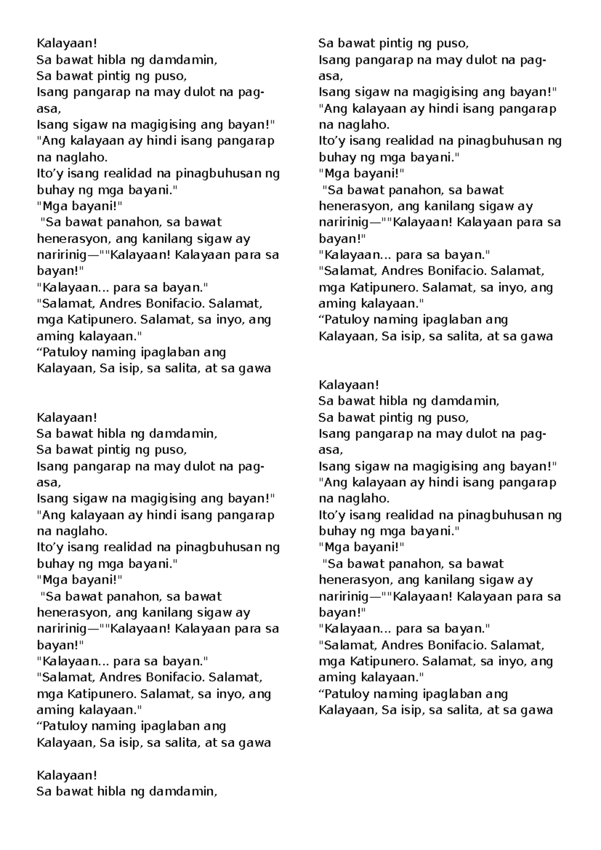 Kalayaan - Freedom of the Philippines - Kalayaan! Sa bawat hibla ng ...