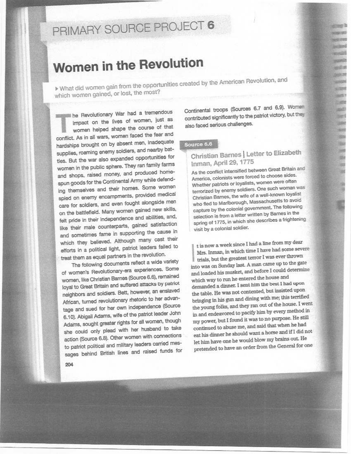 HIST 201: Women’s Roles and Gains During the American Revolution - Studocu