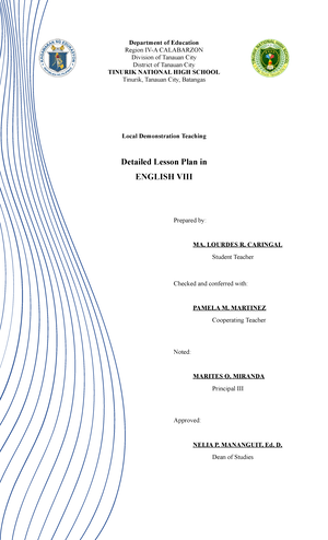 Lesson Plan Grade 8 - Transition Signals - Designing a Lesson Plan A ...